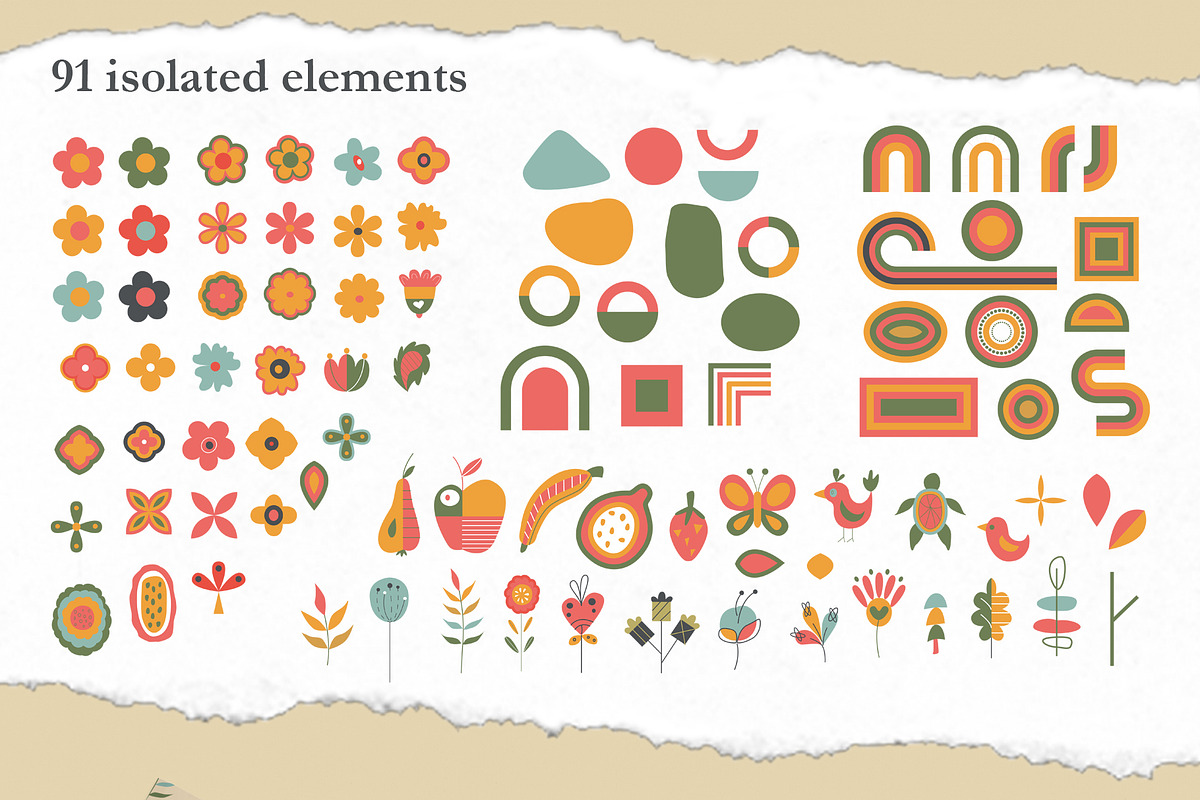 Retro Flower Power Bundle, an Object Graphic by Sofico