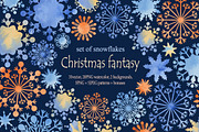 Christmas fantasy. Set snowflakes2, a Decorative Illustration by ...