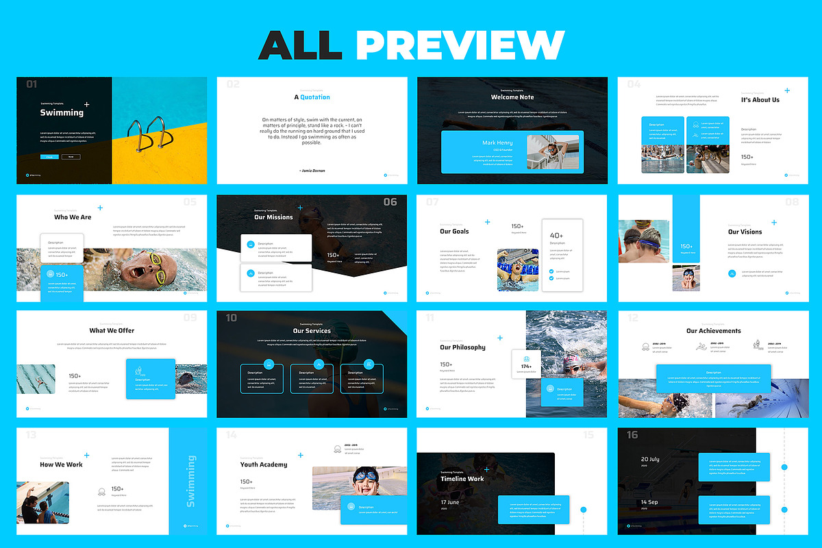 Swimming Powerpoint Presentation, a Presentation Template by Giant Design