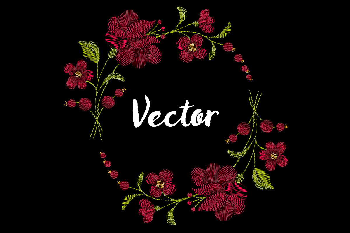 Traditional folk flower embroidery, a Decorative Illustration by ...