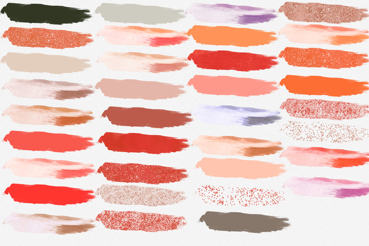 Watercolor Brush Strokes Copper Rust, a Texture Graphic by ClipartBrat ...