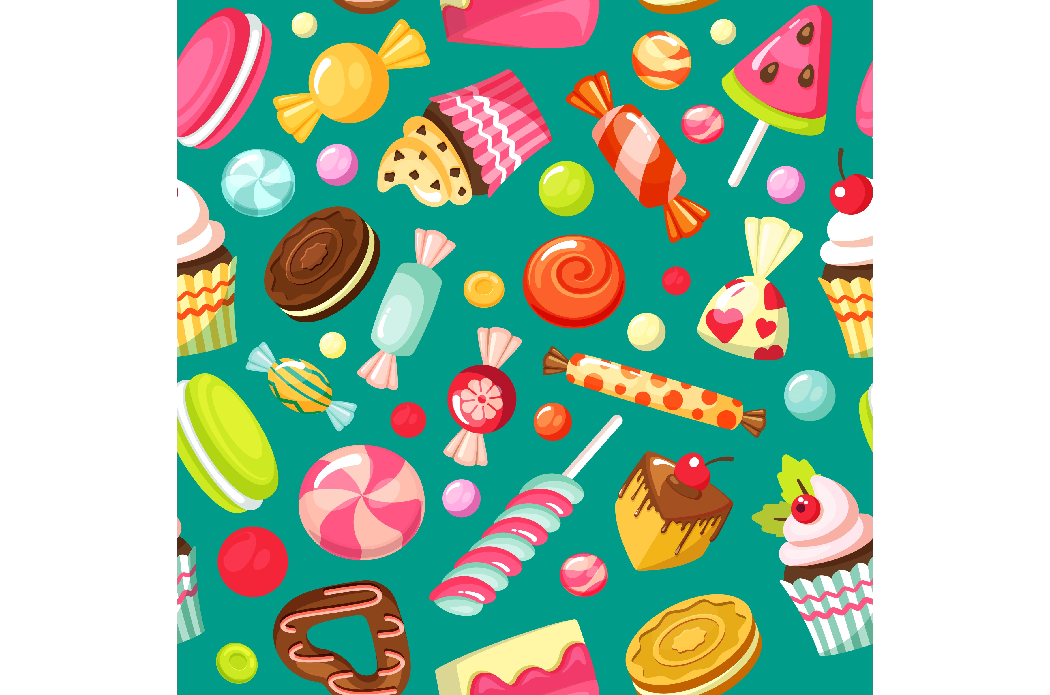 sweets pattern. cakes muffin, a Texture Graphic by Multigon
