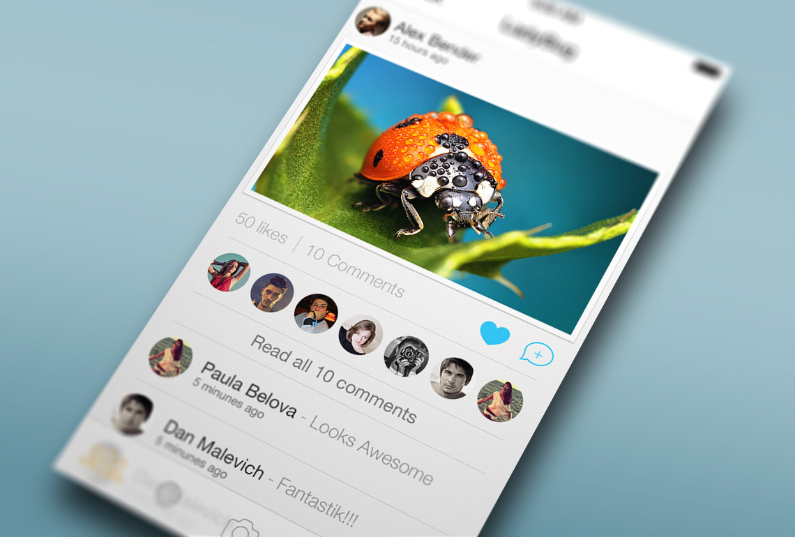Photo App UI, an App Template by ALEX BENDER UI STORE | Creative Market
