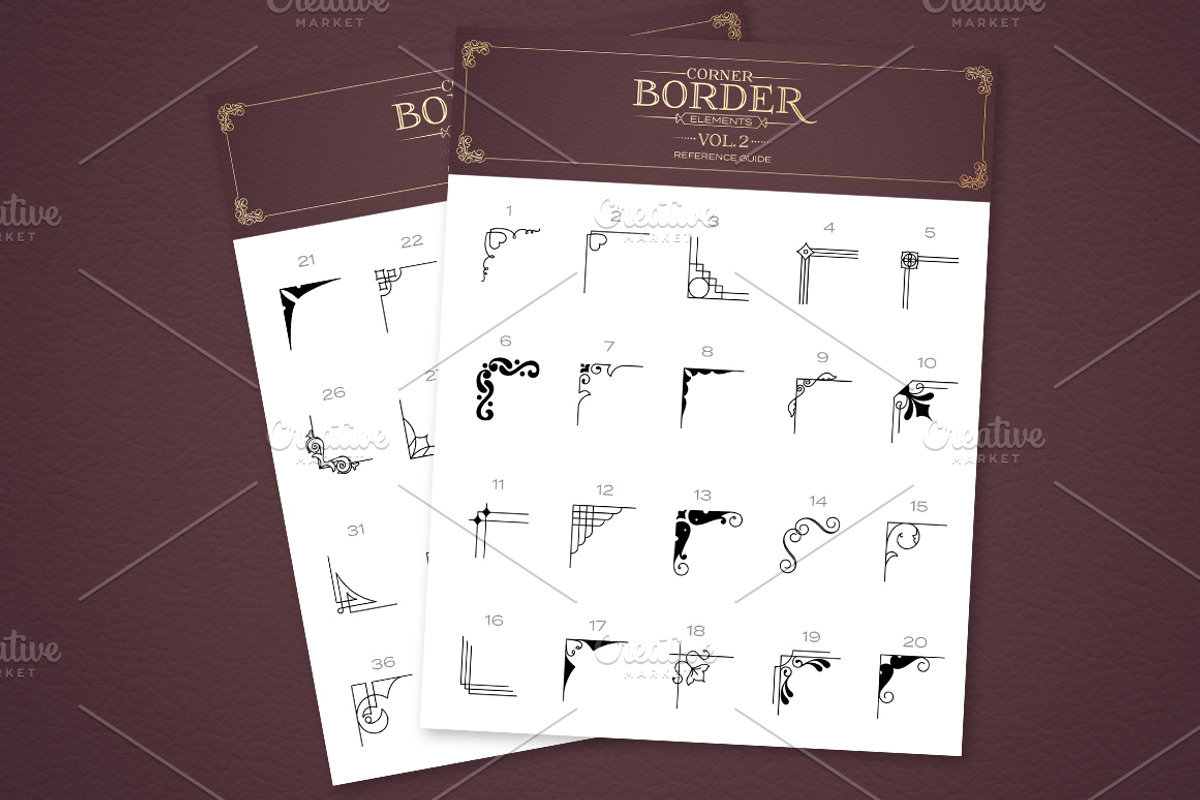 Corner Border Elements Bundle, an Object Graphic by Dandylyon Designs