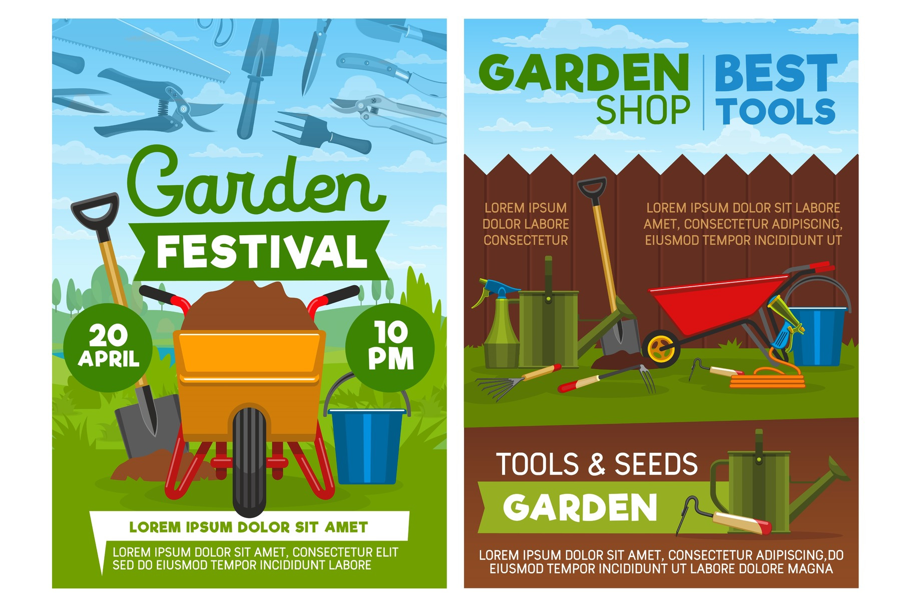 Agriculture tools shop, an Illustration by Vector Tradition