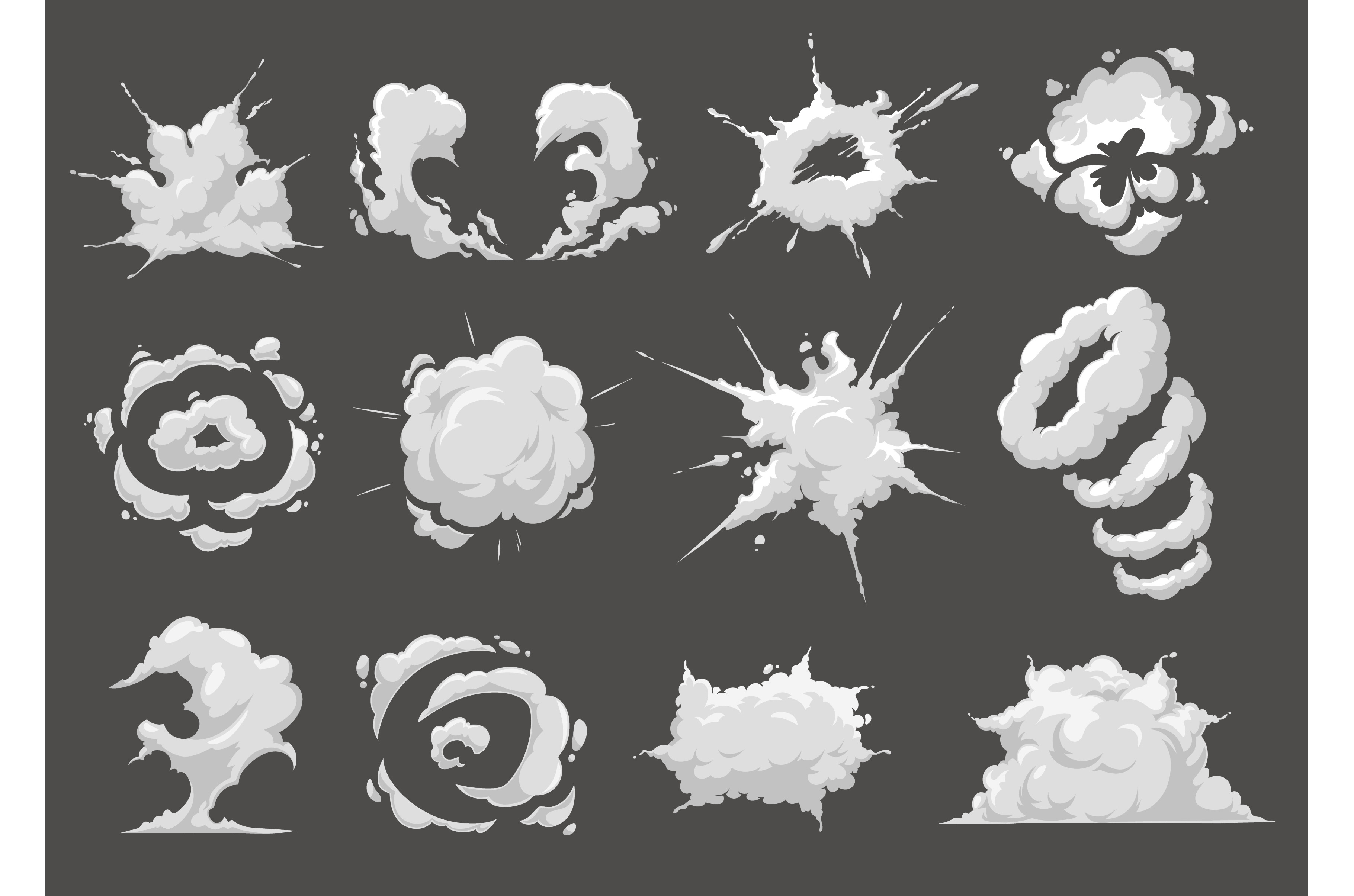 Explosion blast, burst cloud, an Illustration by Vector Tradition