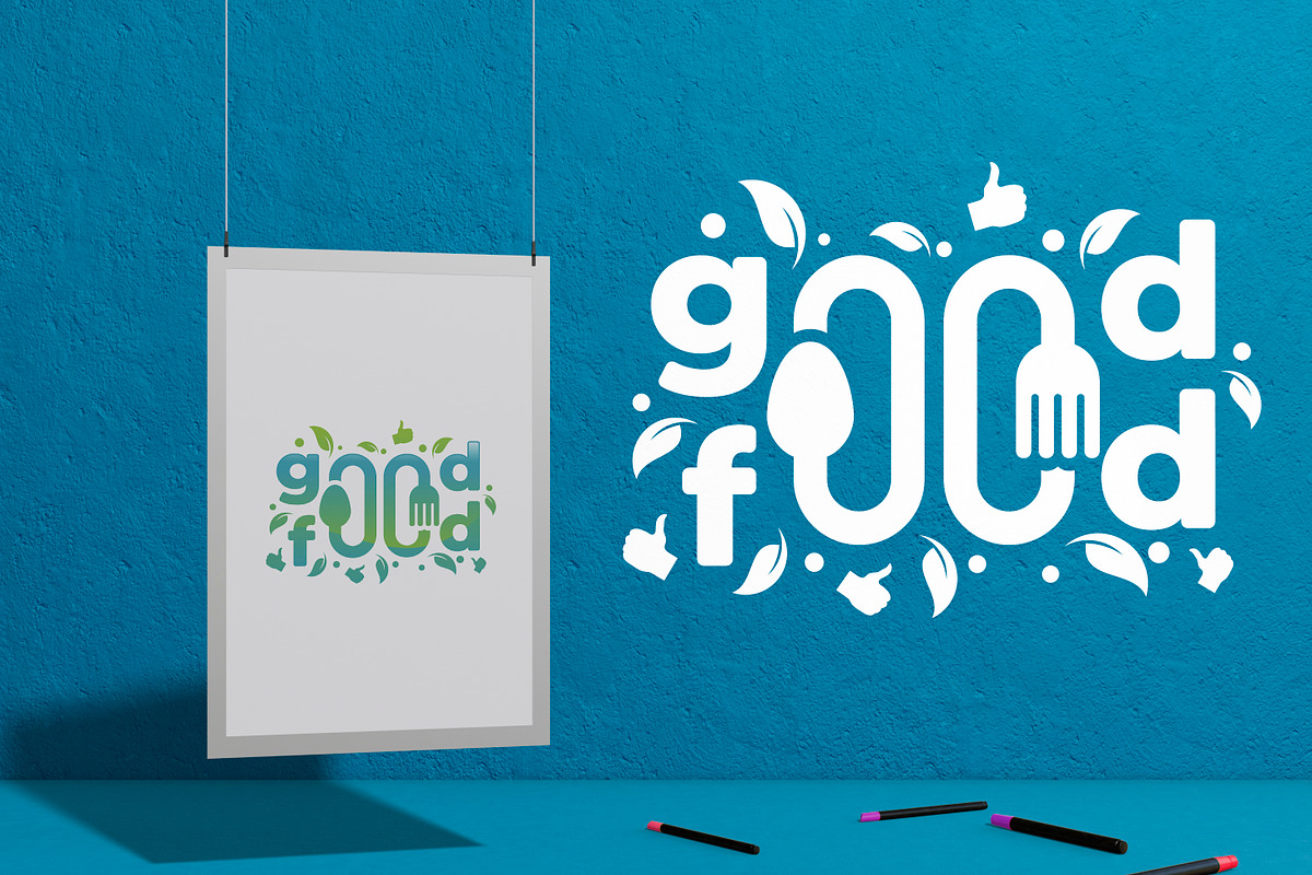 Good Food Typography logo designs, a Branding & Logo Template by Lucky ...