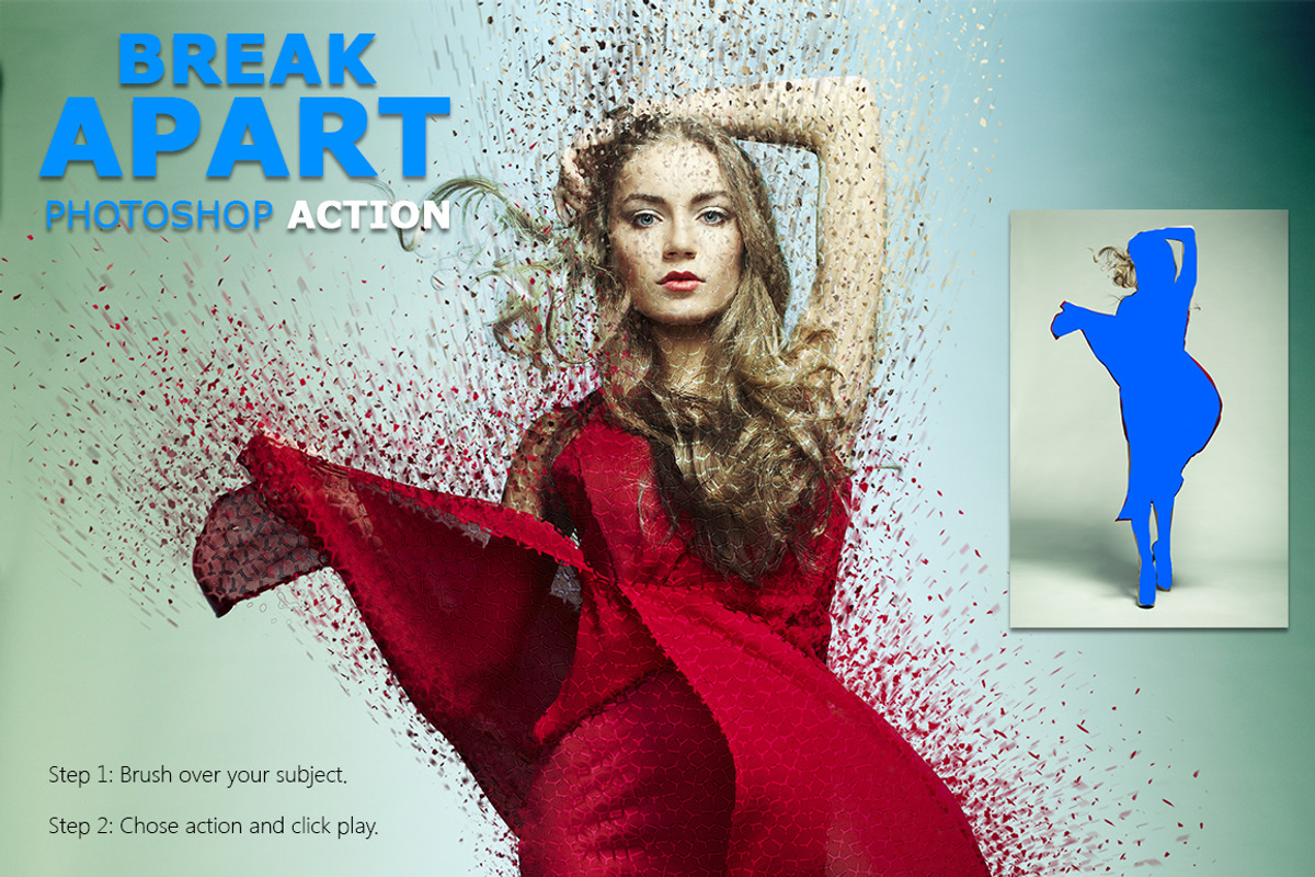 Break Apart Photoshop Action, an Action Add-On by GrafxFun