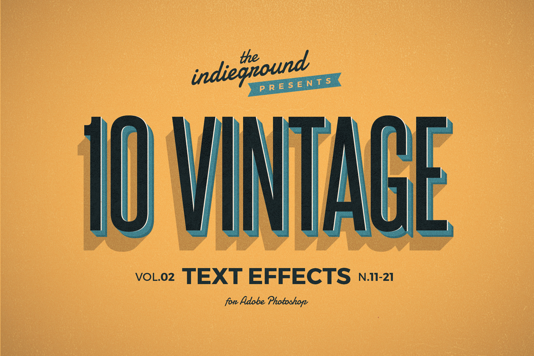 Retro Text Effects Vol.2, a Brushes & More by Indieground Design Inc.
