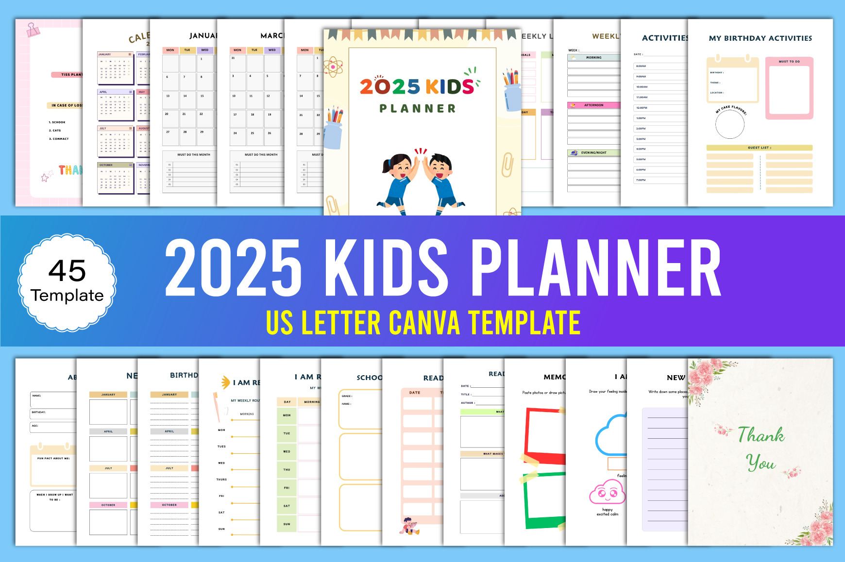 2025 Kids Planner Canva Interior