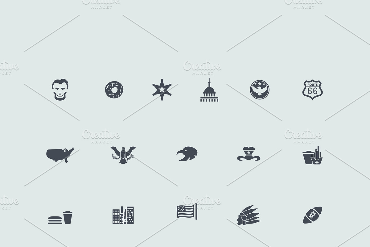 22 United States icons, an Icon by Palau