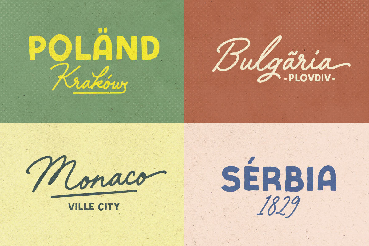 Vintage Postman - Handmade Font Duo, a Script Font by Sarid Ezra