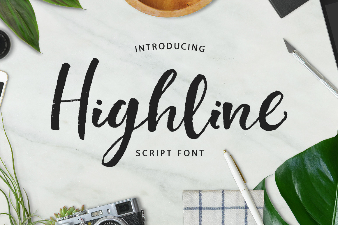 Highline Font, a Script Font by Creativeqube Design