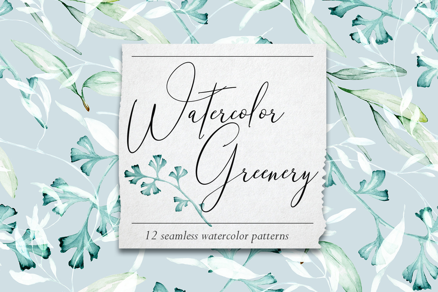 12 Seamless greenery patterns, a Pattern Graphic by PixelJungle