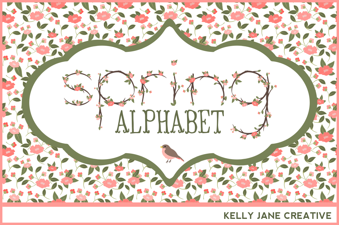 Spring Blossoms Alphabet Vector | Illustrations ~ Creative Market