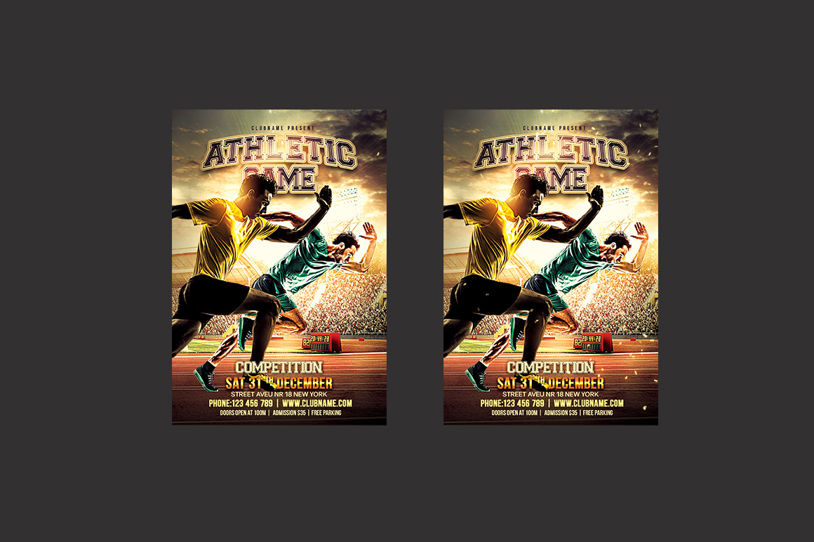 Athletic Game Competition Flyer, a Flyer Template by DSGraphicDesign