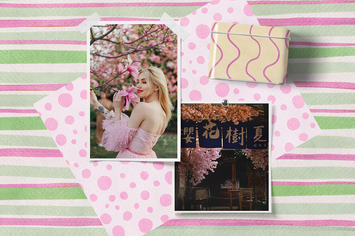 Pastel Hand-Painted Spring Backgrounds