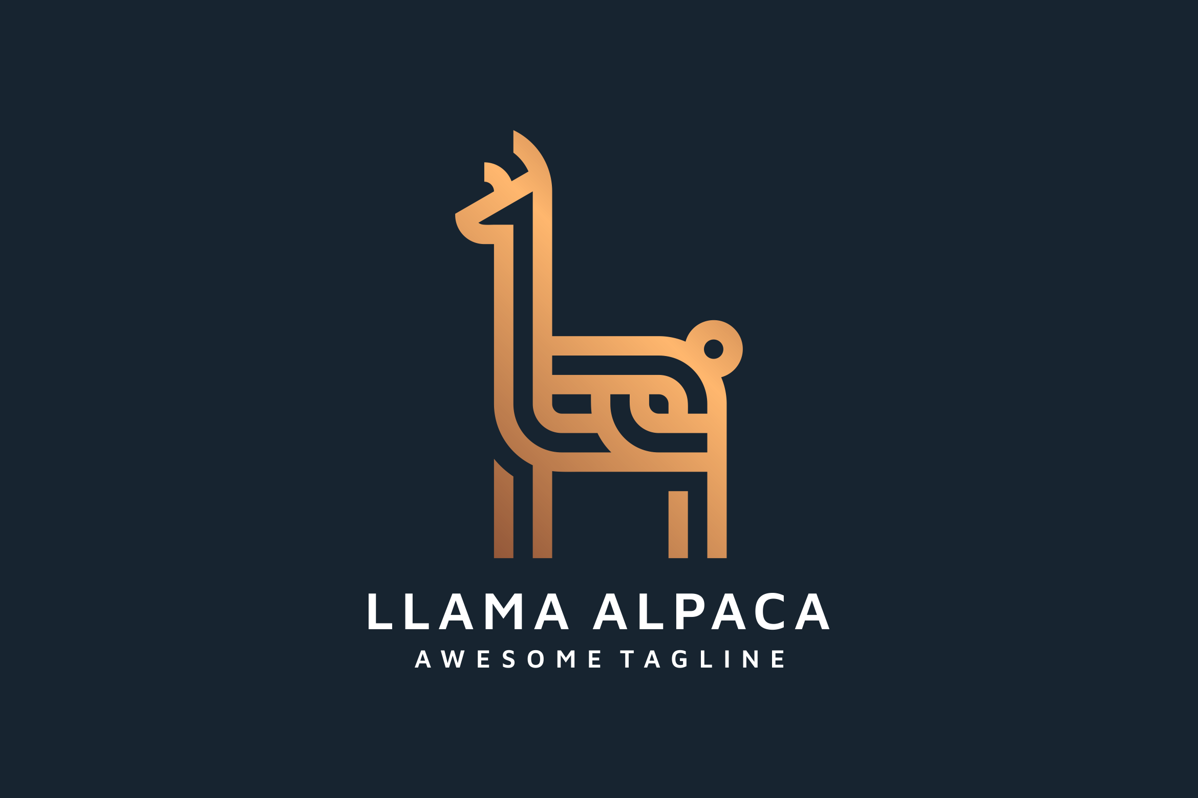 LLAMA ALPACA LINE ART LOGO TEMPLATE, a Branding & Logo Template by ...