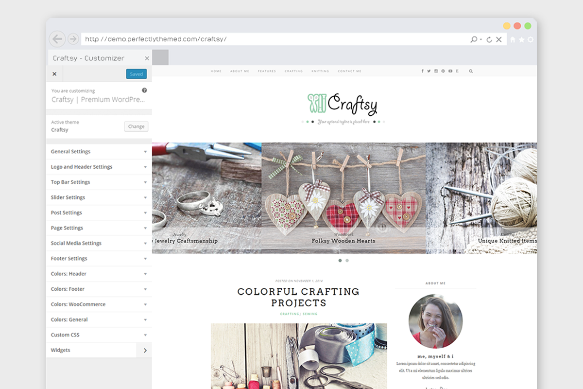 Crafting WordPress Theme Craftsy, a WordPress Template by Trendy Themes