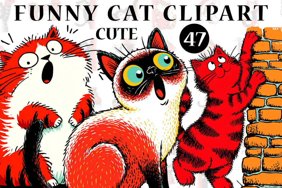 funny cat clip art, an Illustration by CreationArt