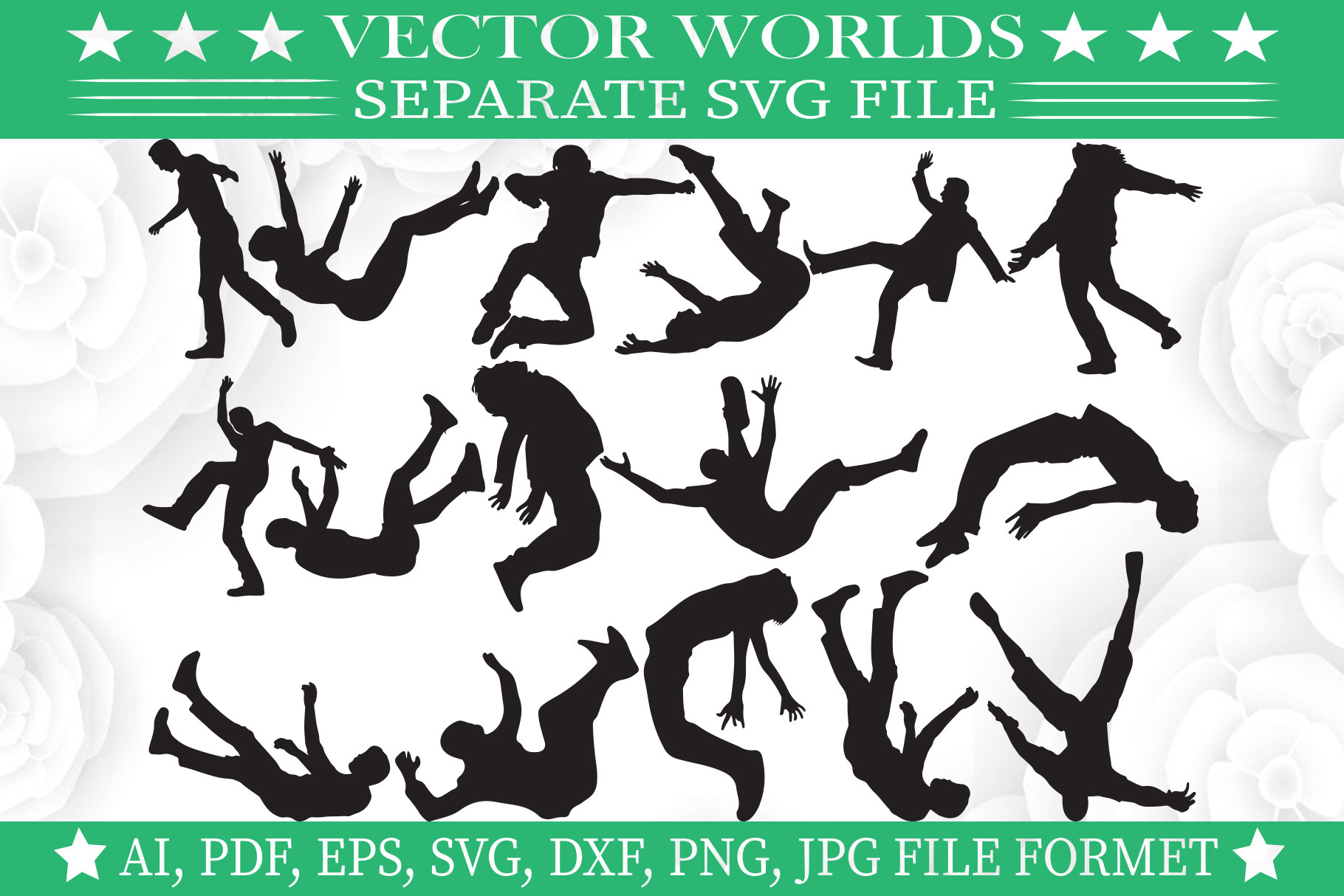 Falling People Svg, Falling Svg, an Object Graphic by VectorWorlds ...
