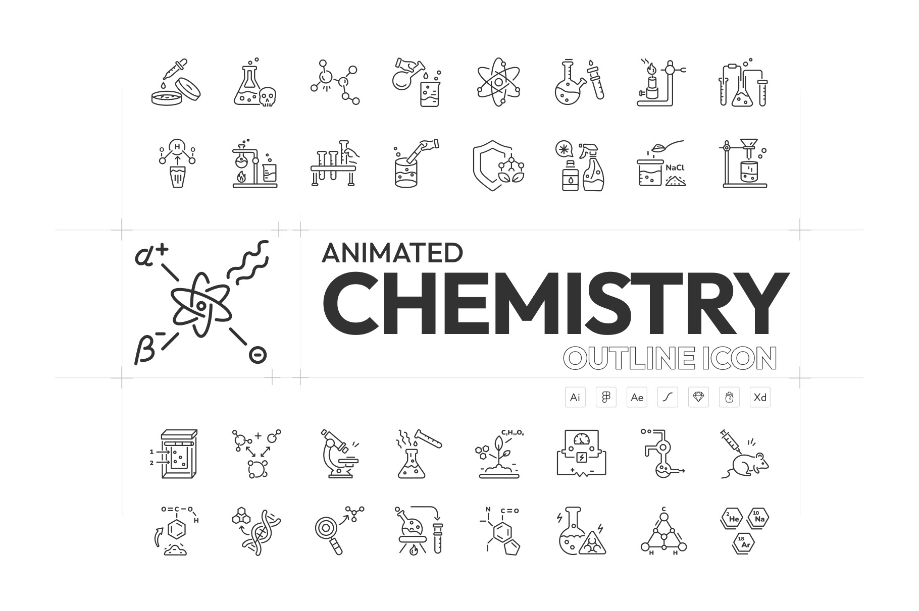 Animated Chemistry Icons | Creative Market