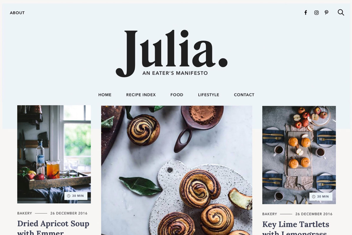 Julia - Food Blogging Theme, a WordPress Template by Pixelgrade
