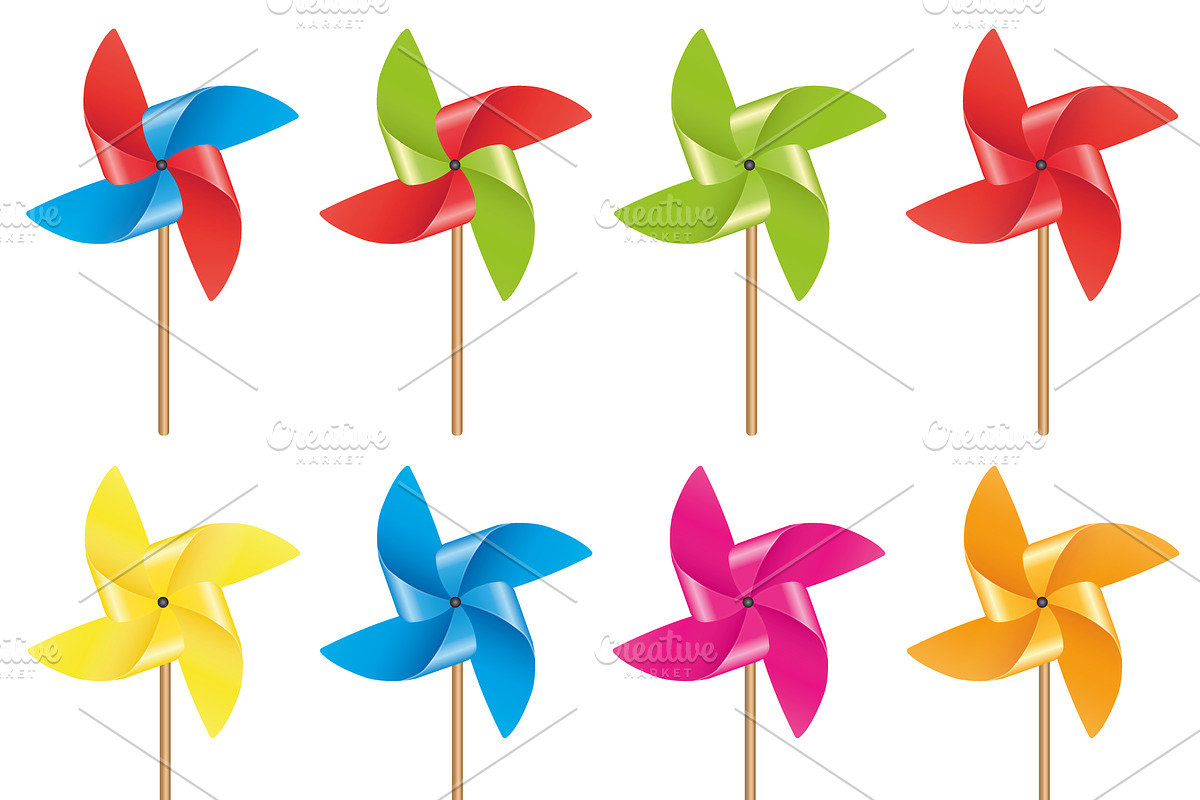 Pinwheel Clipart - Vector Graphics, an Illustration by NM-Design-Studio