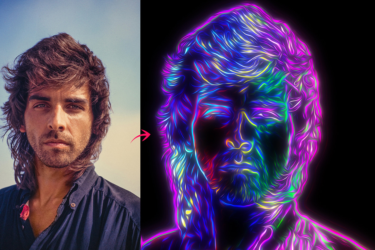 Neon Painting Effect, an Action Add-On by MRI STUDIO