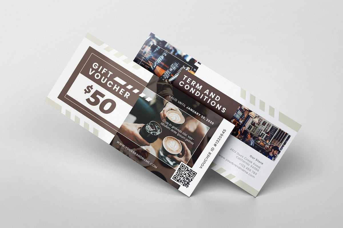 Coffeeshop AI and PSD Gift Voucher, a Card Template by Alexacrib