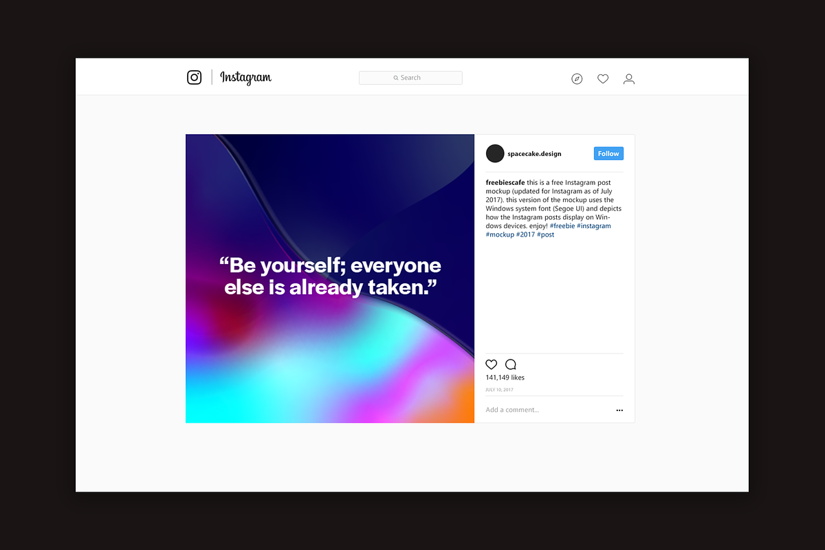 Instagram post background, a Social Media Template by SPACECAKE