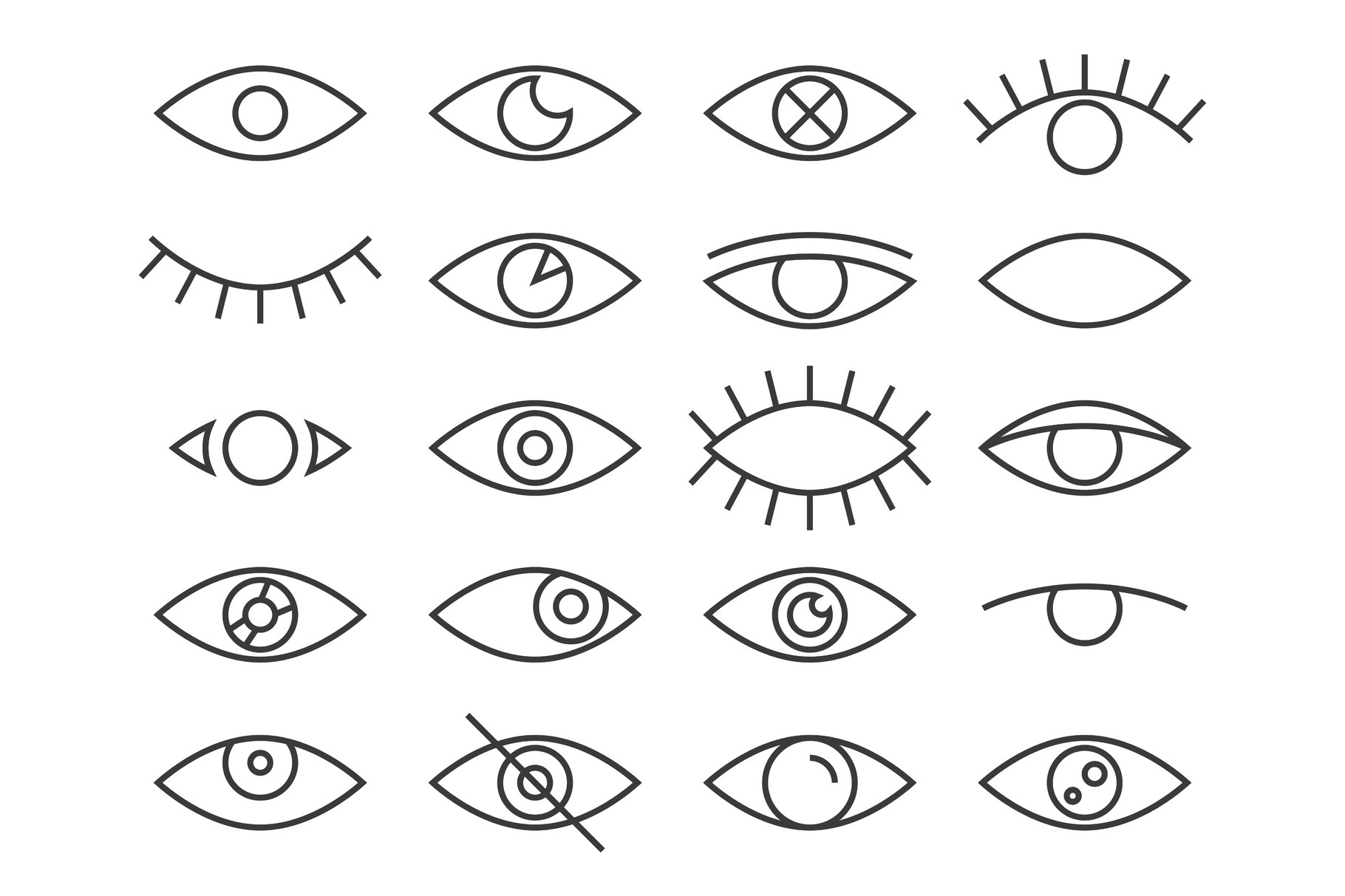 Line eye. Human eyes in different, an Object Graphic by YummyBuum