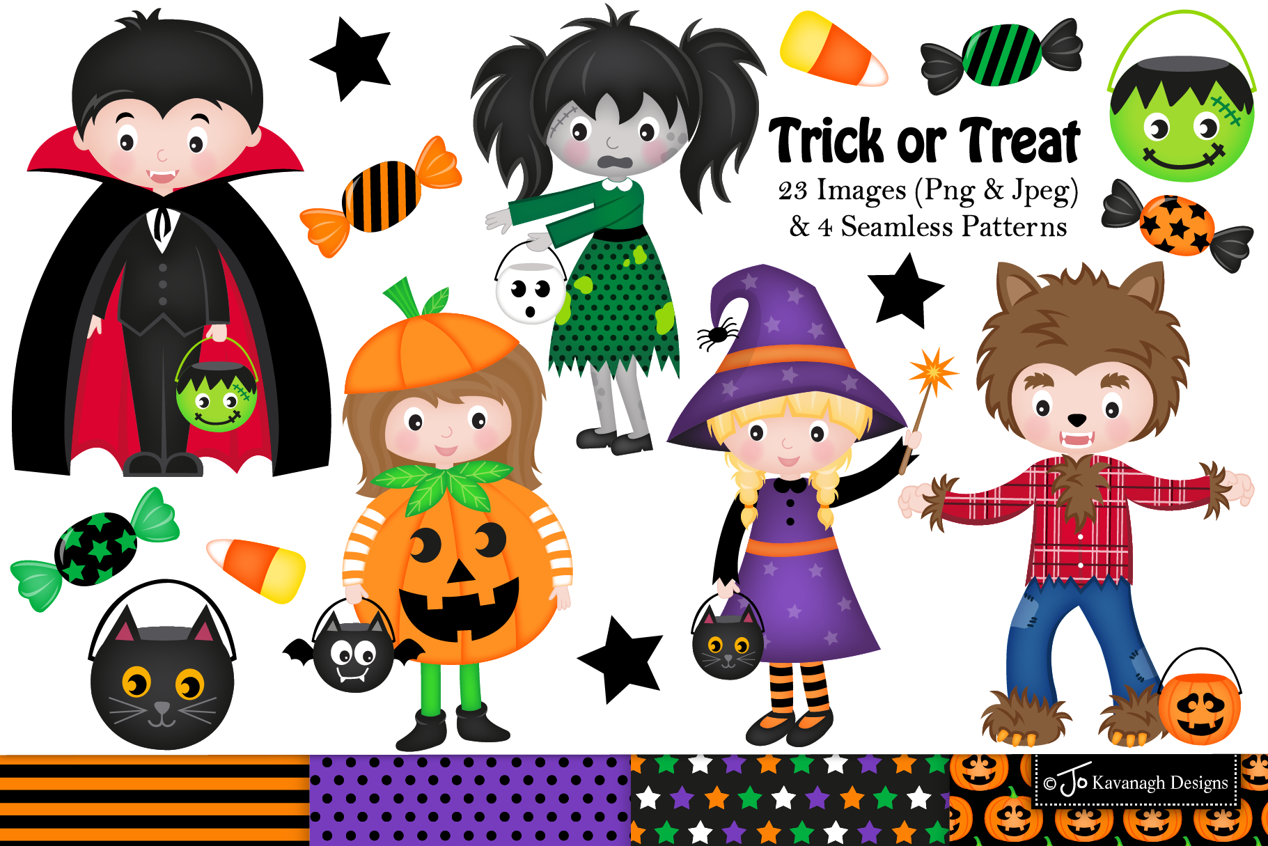 Halloween clipart -C29, an Illustration by Jo Kavanagh Designs