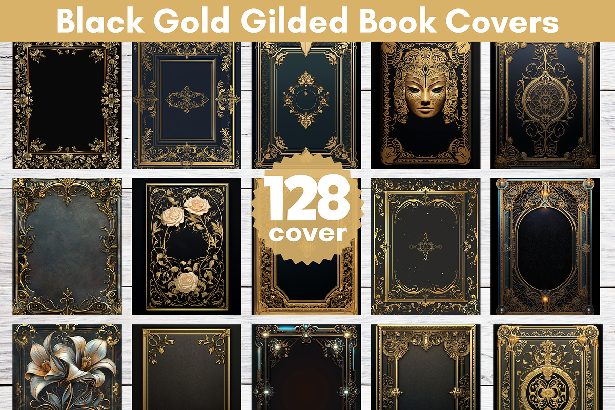 Black Gold Gilded Book Covers