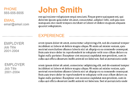Tablet Template Resume, a Resume Template by Orange Resume