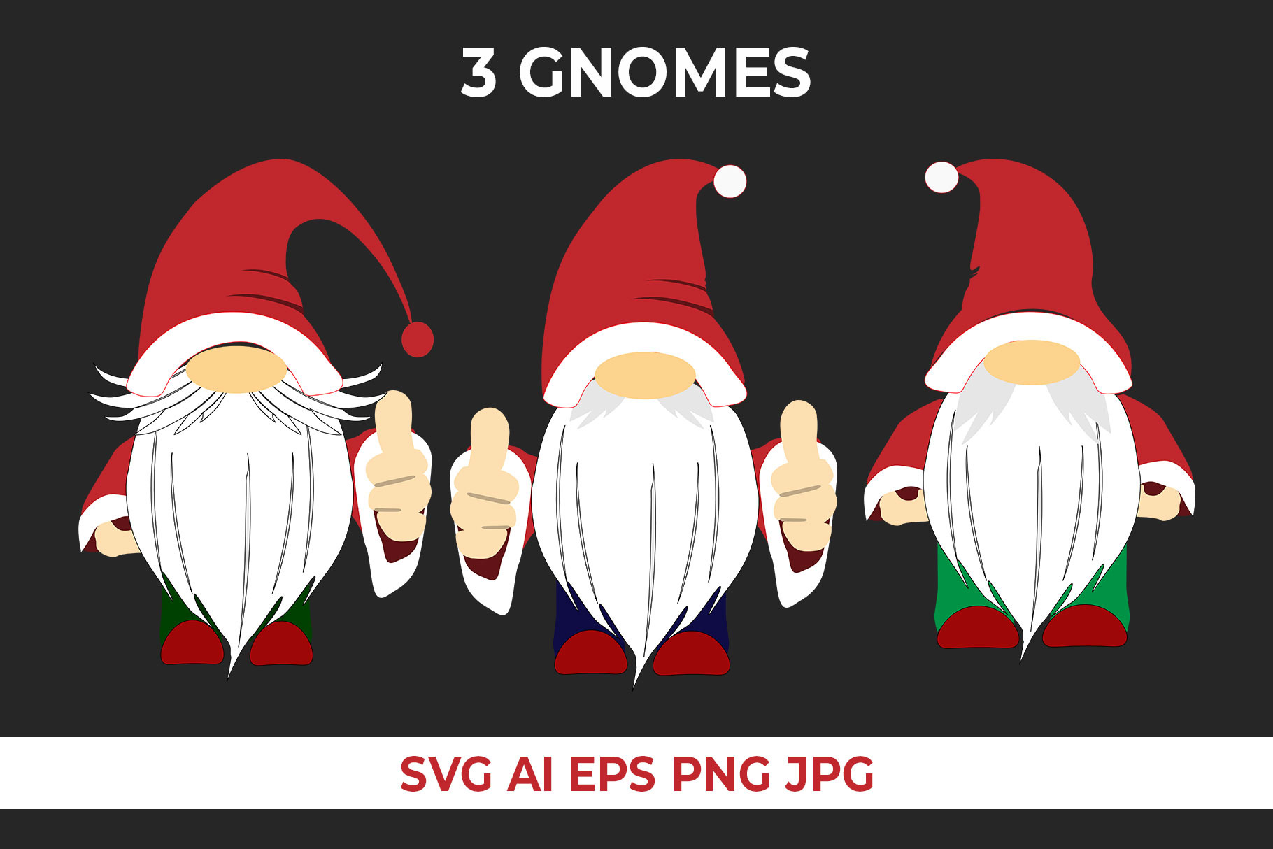 Christmas Gnomes SVG, an Illustration by Artolus