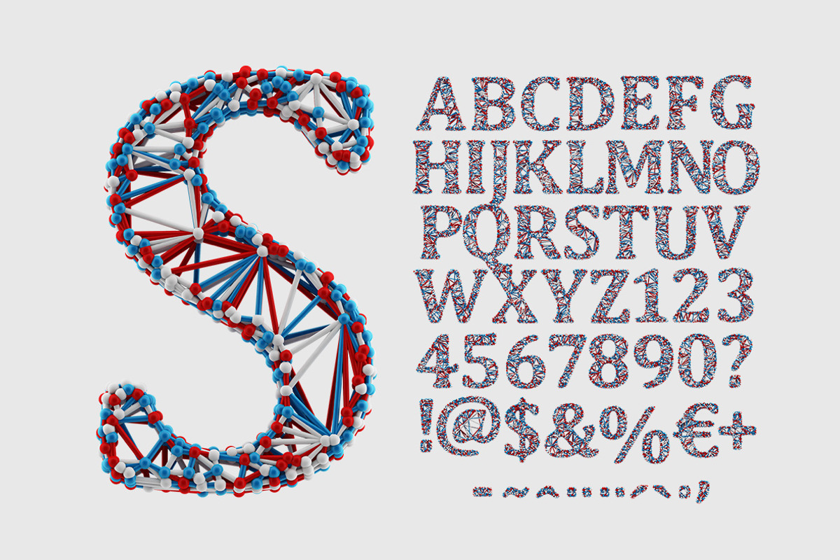 Molecule Font, a Font by Handmadefont