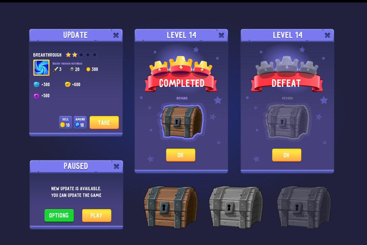 Complete Fantasy Game UI kit, an UI Kit Template by Game Ui art