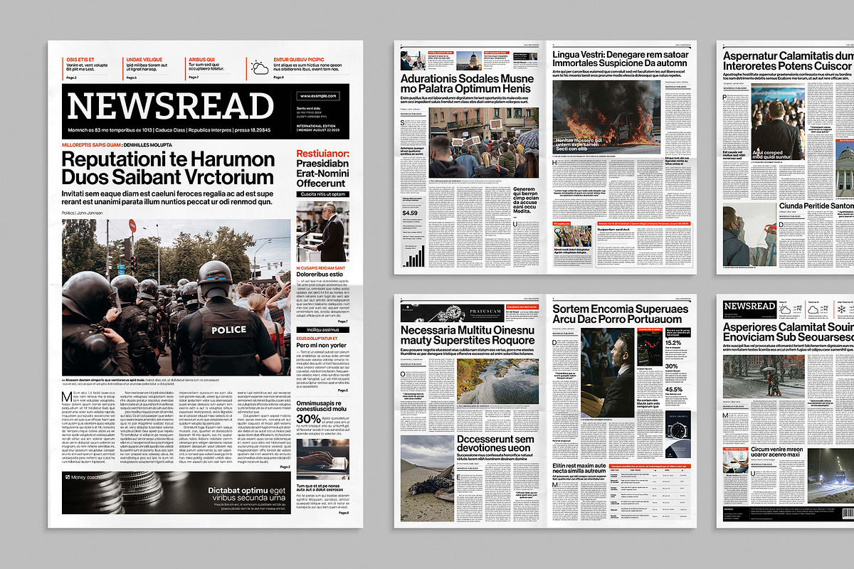 Modern Tabloid Newspaper Template, a Magazine Template by BrandPacks