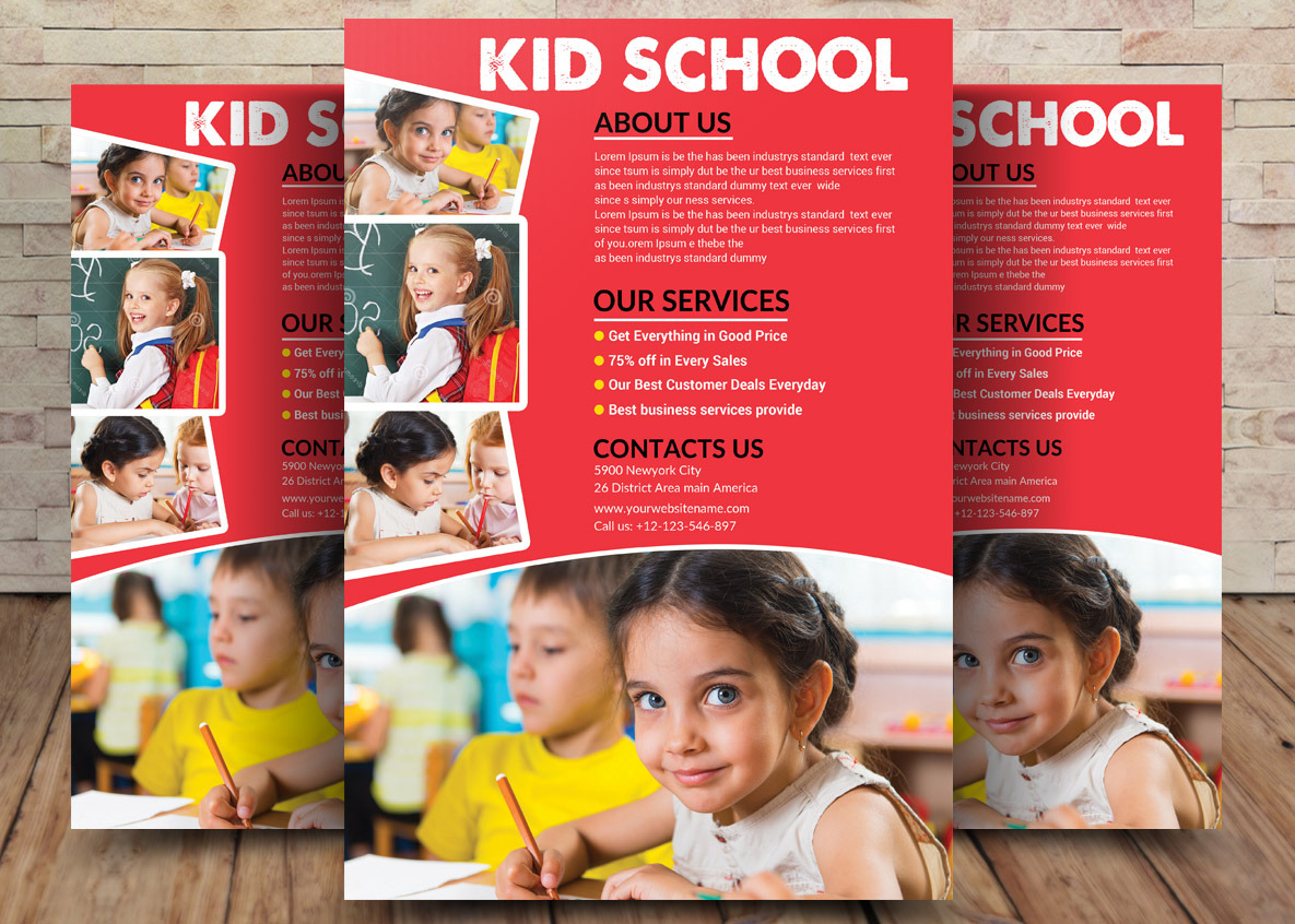 School Flyer, a Flyer Template by graphicforest