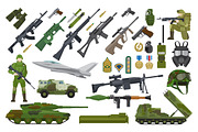 Military army flat icons, an Object Graphic by Stock-Smart-Start