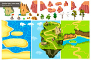 Game Level Map Concept Set II, a Background Graphic by 2dvillShop