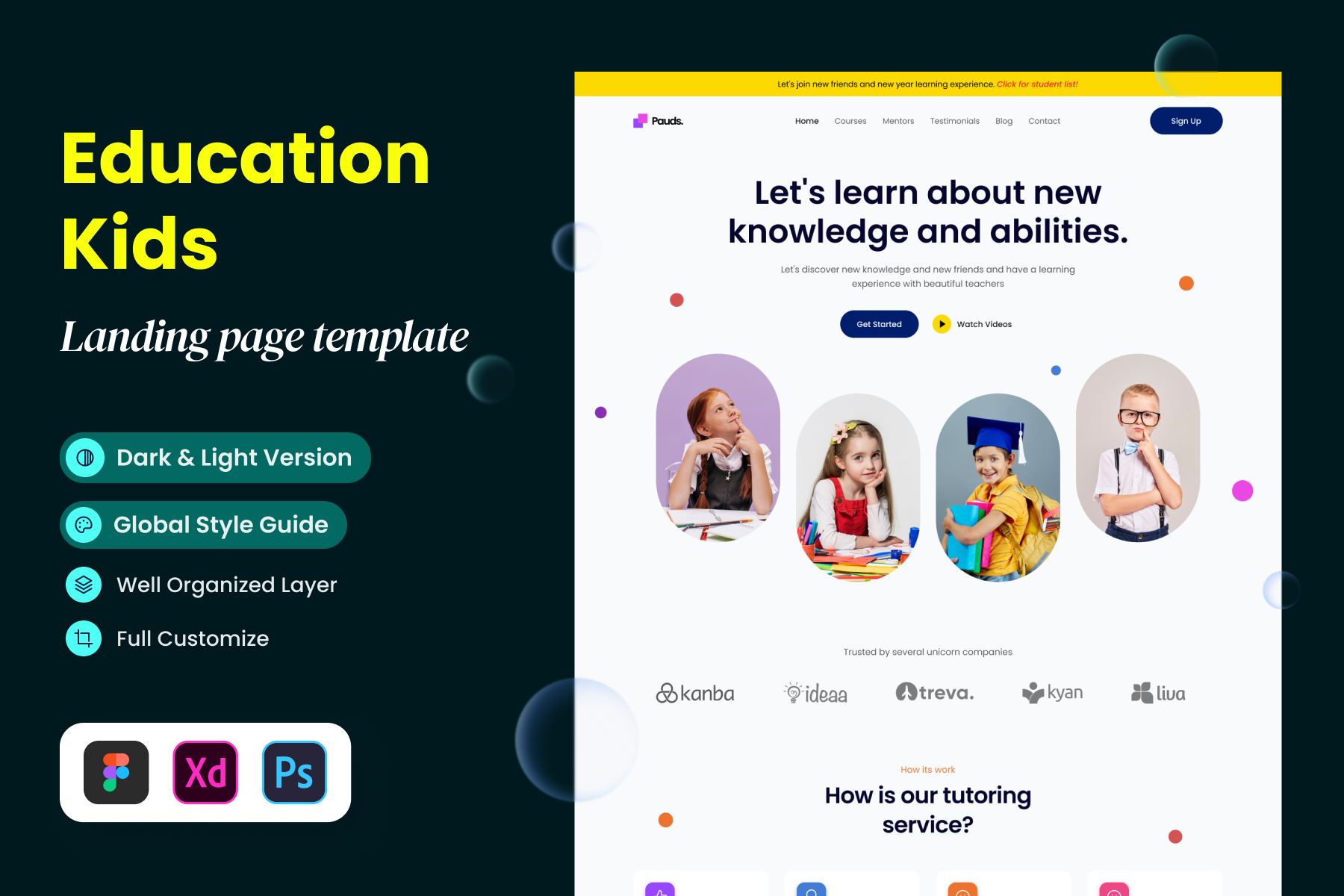 Education Kids Landing Page, a Landing Page Template by SLAB! Design