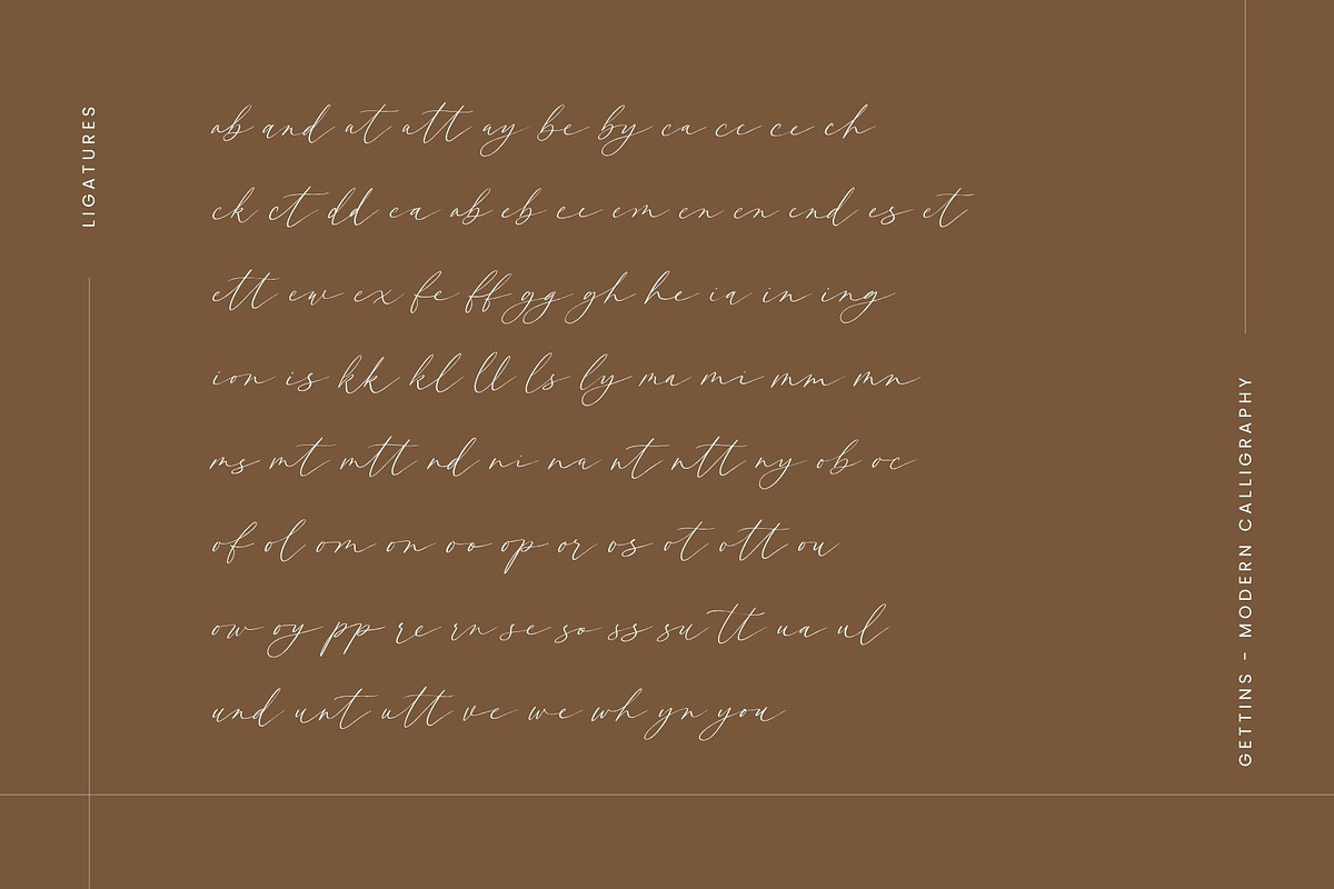 Gettins - Modern Calligraphy Script, a Script Font by Nirmana Visual