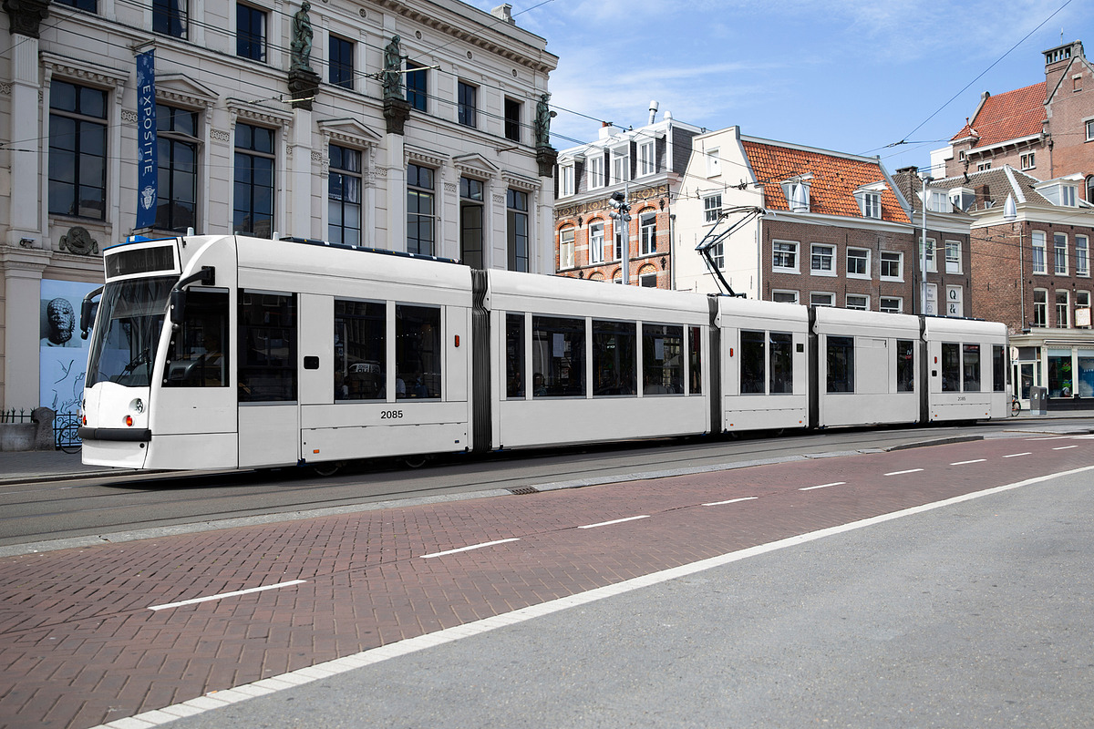 City Tram Wrap Mockup, an Advertising Mockup by HAZARD MOCKUPS