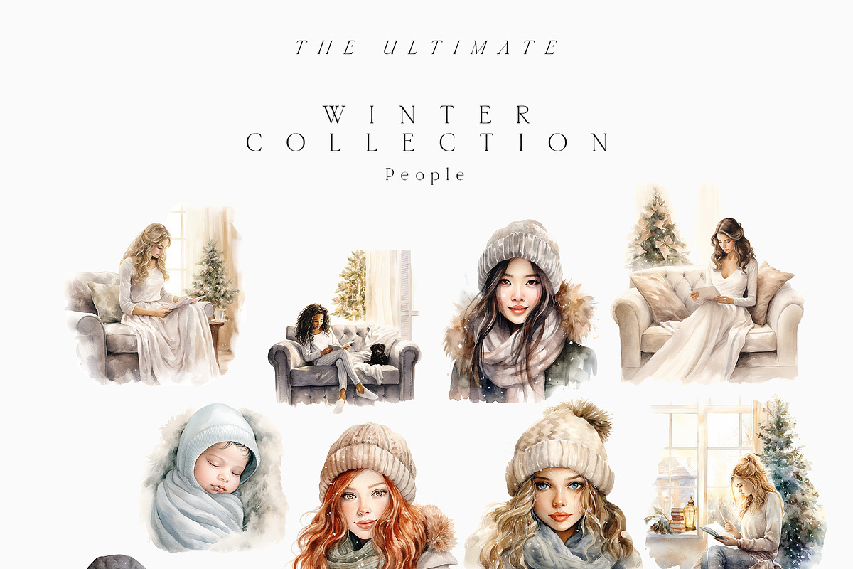 Watercolor Winter & Christmas clipart