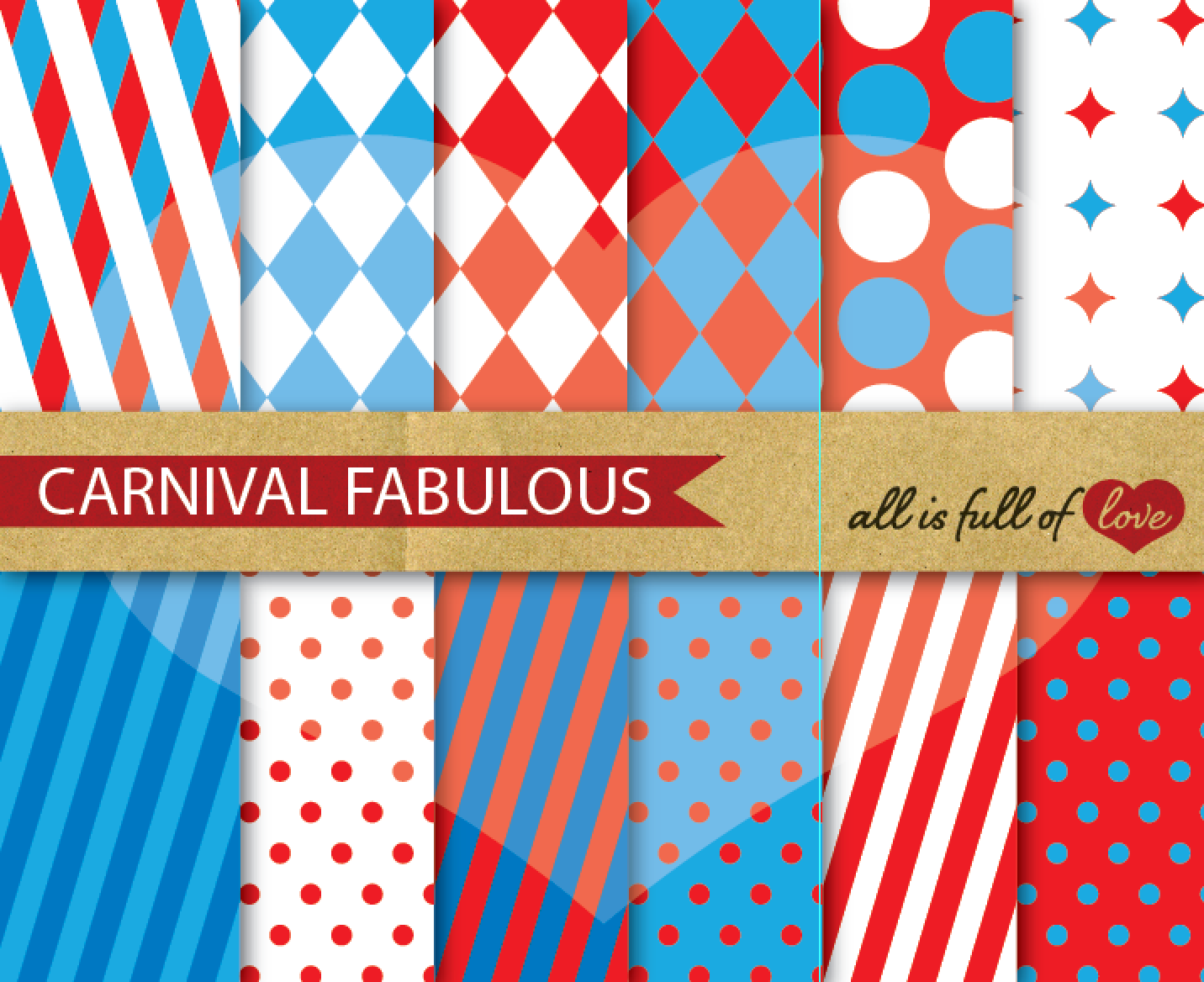 Carnival Fair Background Papers, a Pattern Graphic by All is full of Love