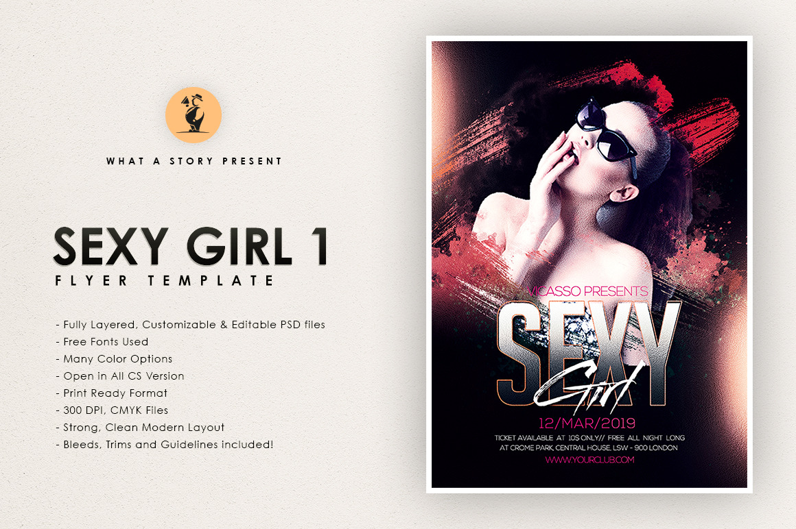 Sexy Girl 1, a Flyer Template by What a Story
