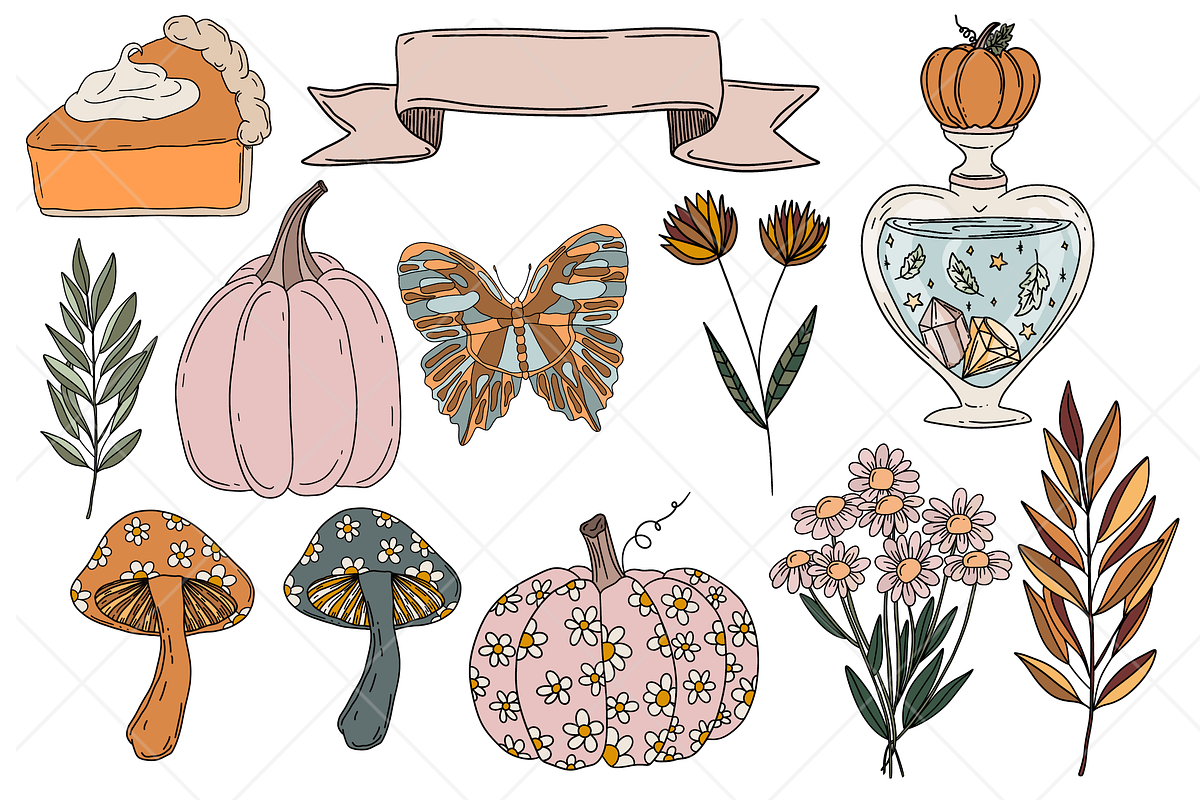 Thanksgiving Cozy Fall Clipart, a Graphic by Murphy & Frank