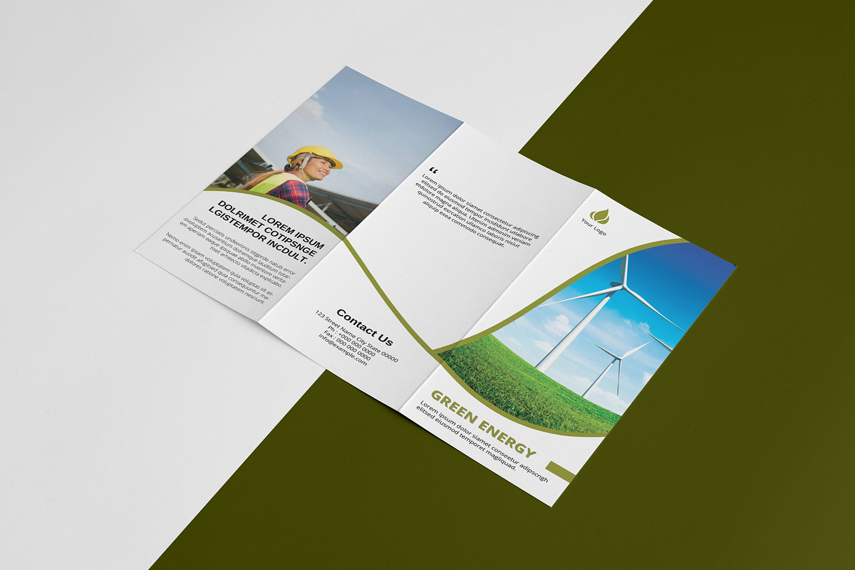 Green Energy Trifold Brochure, a Brochure Template by Template Shop ...